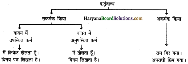 HBSE 10th Class Hindi Vyakaran वाच्य – Haryana Board Solutions