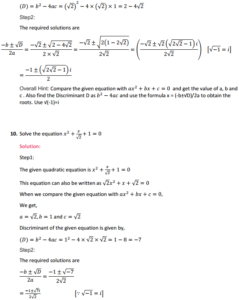 HBSE 11th Class Maths Solutions Chapter 5 Complex Numbers and Quadratic Equations Ex 5.3 ...